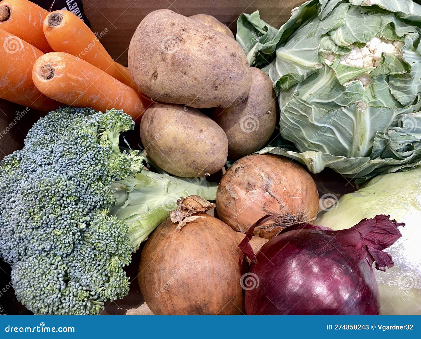 Box Full of Mixed Vegetables Stock Image - Image of cauliflower ...