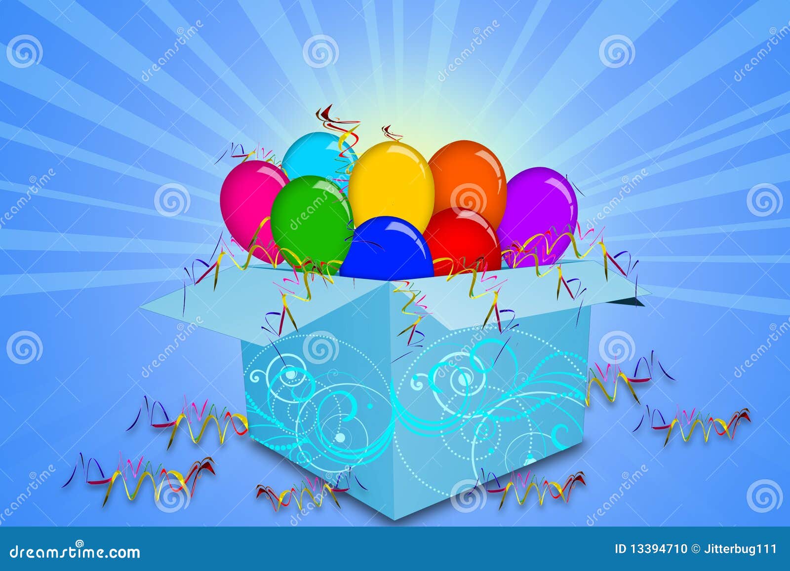 Box of fun stock illustration. Illustration of decorative - 13394710