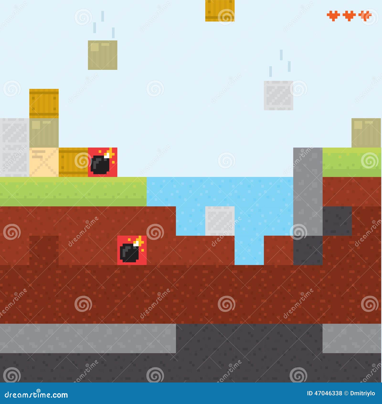 Box game level stock vector. Illustration of arcade, pack - 47046338