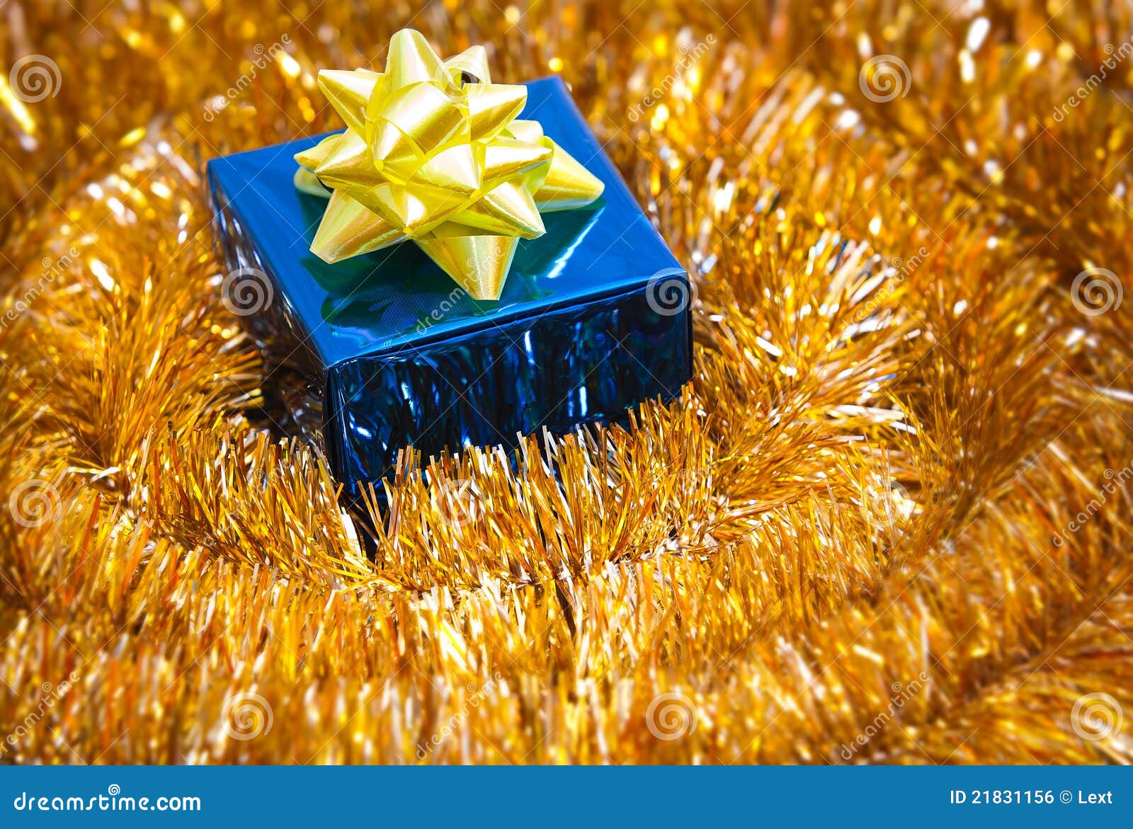 Box with a Gift for a Holiday Stock Photo - Image of golden, yellow ...