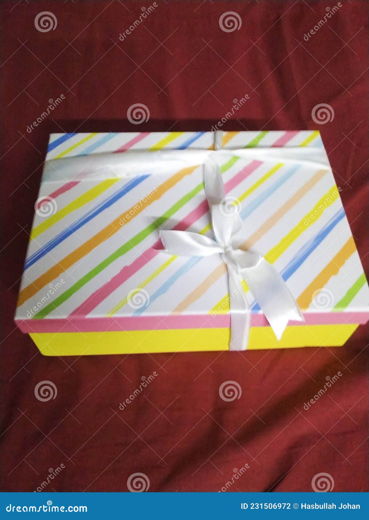 Box of Gift I Received Well Wrapped and Colourful Stock Photo - Image ...
