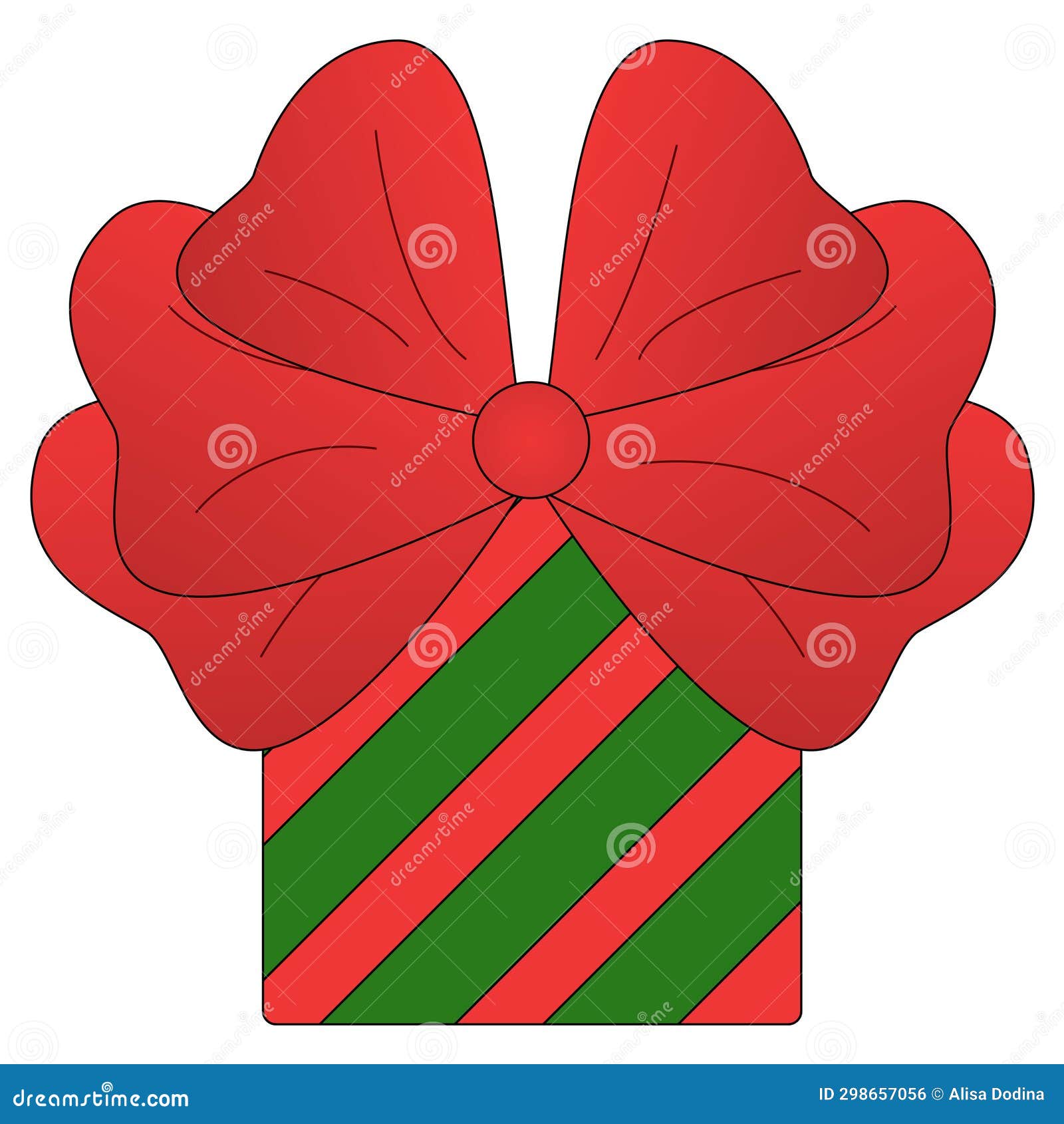 A Box with a Gift and a Red Ribbon, Christmas Stock Vector ...