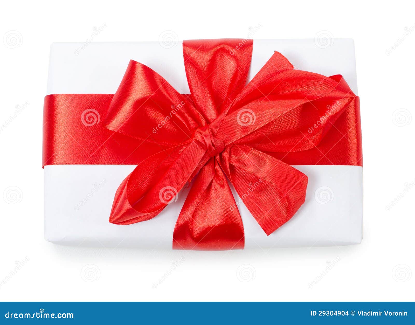 Box with a Gift with a Red Tape Stock Photo - Image of element, package ...