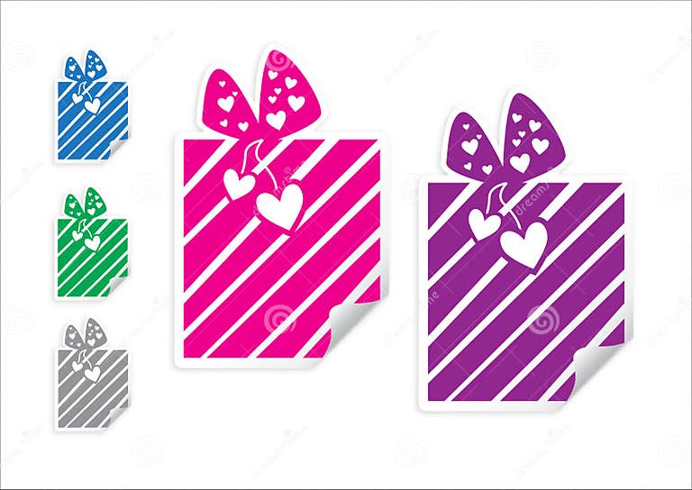 Box with gift sticker stock vector. Illustration of case - 28642924