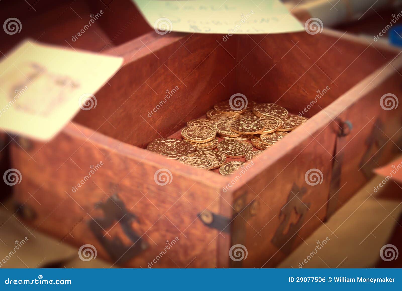 Box of gold coins stock photo. Image of pirates, treasure - 29077506