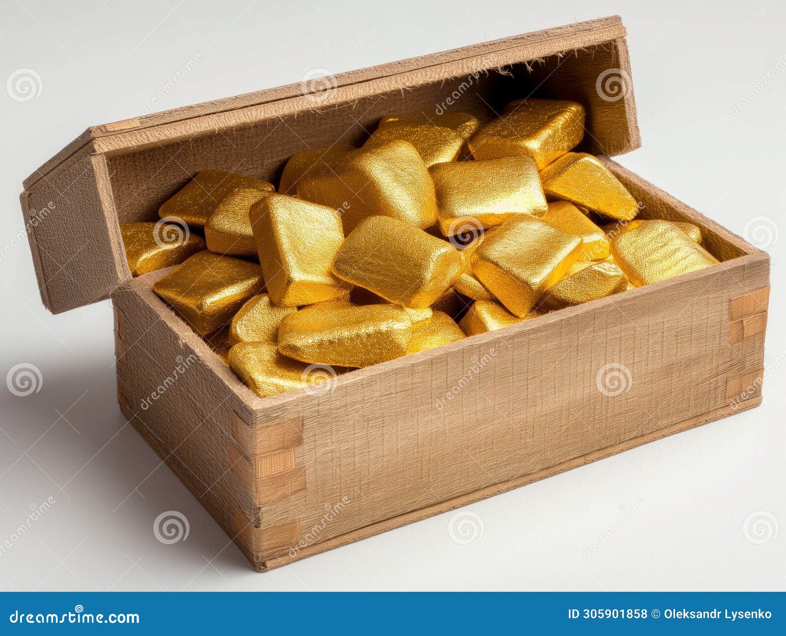 Box with Gold on a White Background Stock Illustration - Illustration ...