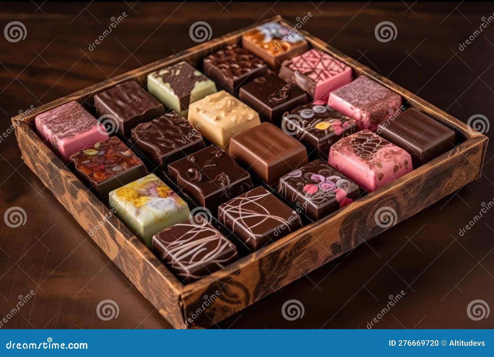 Box of Gourmet Chocolate Bars, Arranged in a Beautiful and Tasteful ...