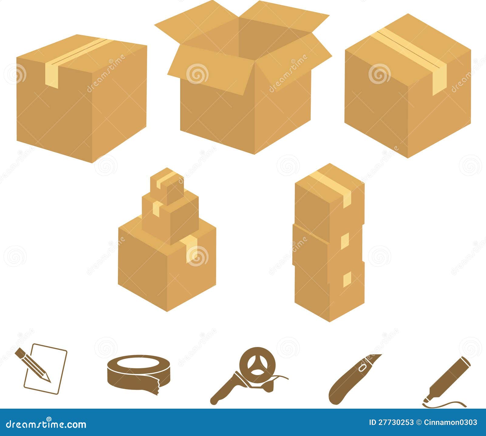 Box Graphics stock vector. Illustration of open, tape - 27730253
