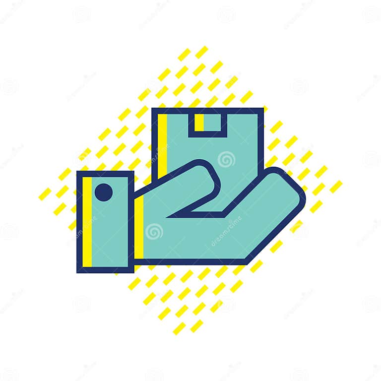 Box in Hand. Vector Illustration Decorative Design Stock Vector ...