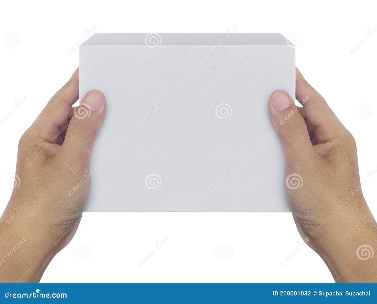 Box in Hand on White Background Isolation Stock Photo - Image of ...