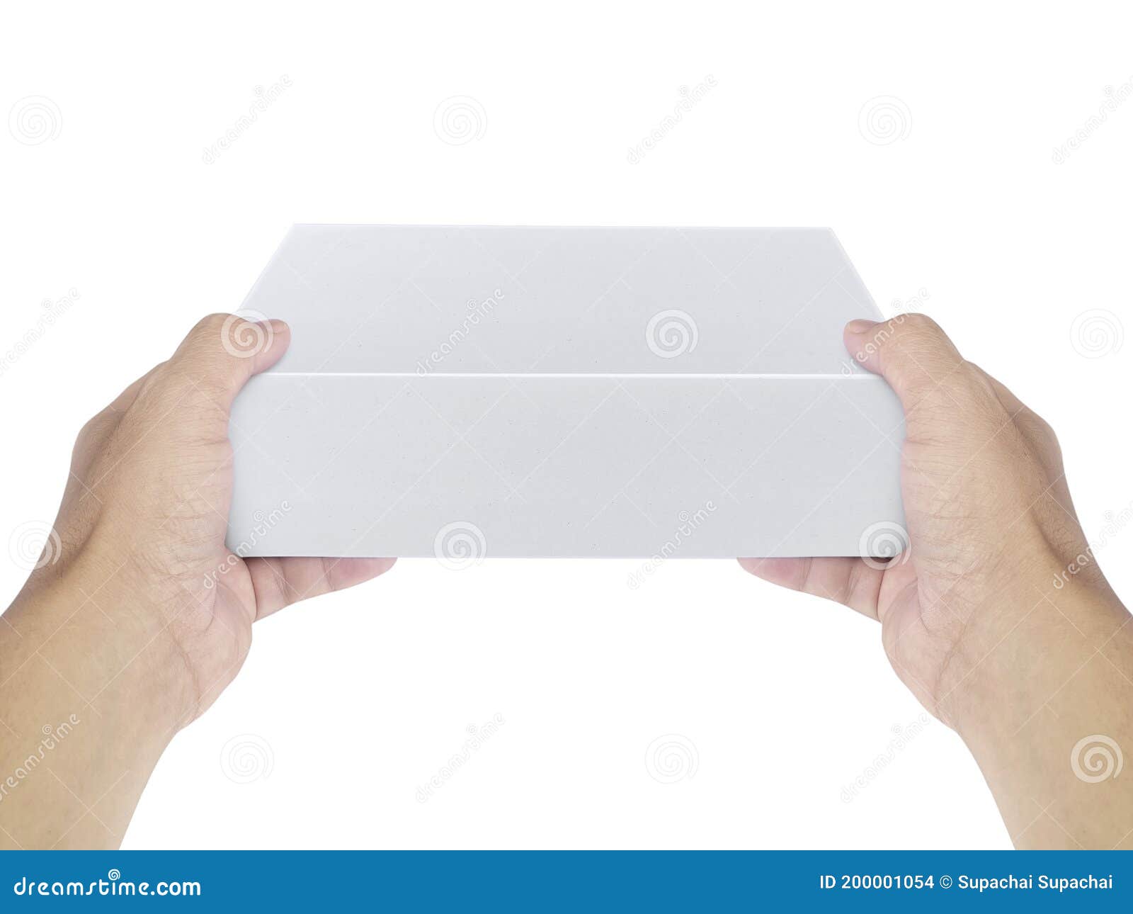 Box in Hand on White Background Isolation Stock Photo - Image of ...