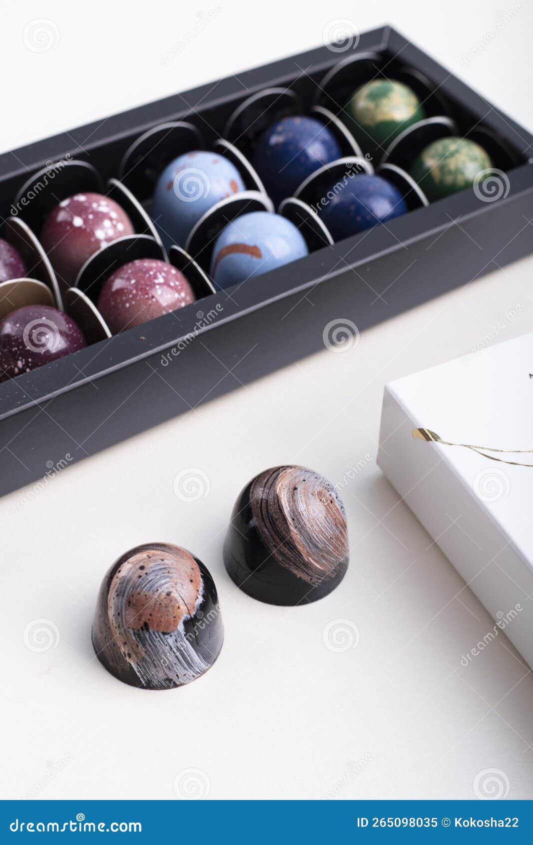 Box of Handmade Chocolates. Product Concept for Chocolatier Stock Image ...