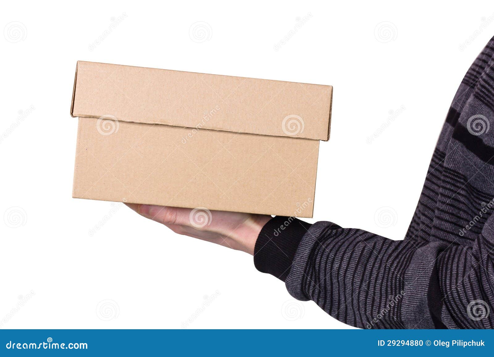 Box in hands for a man stock photo. Image of packet, holding - 29294880