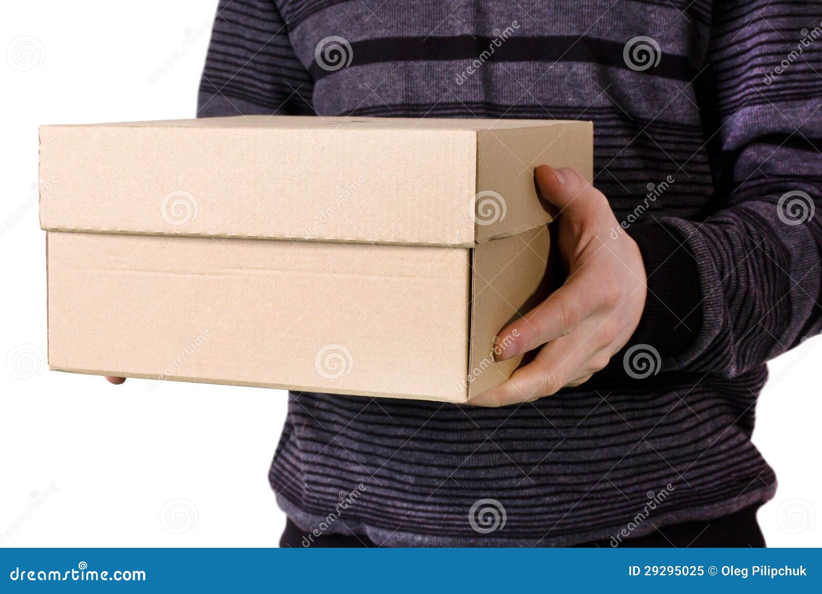 Box in hands for a man stock image. Image of brown, person - 29295025