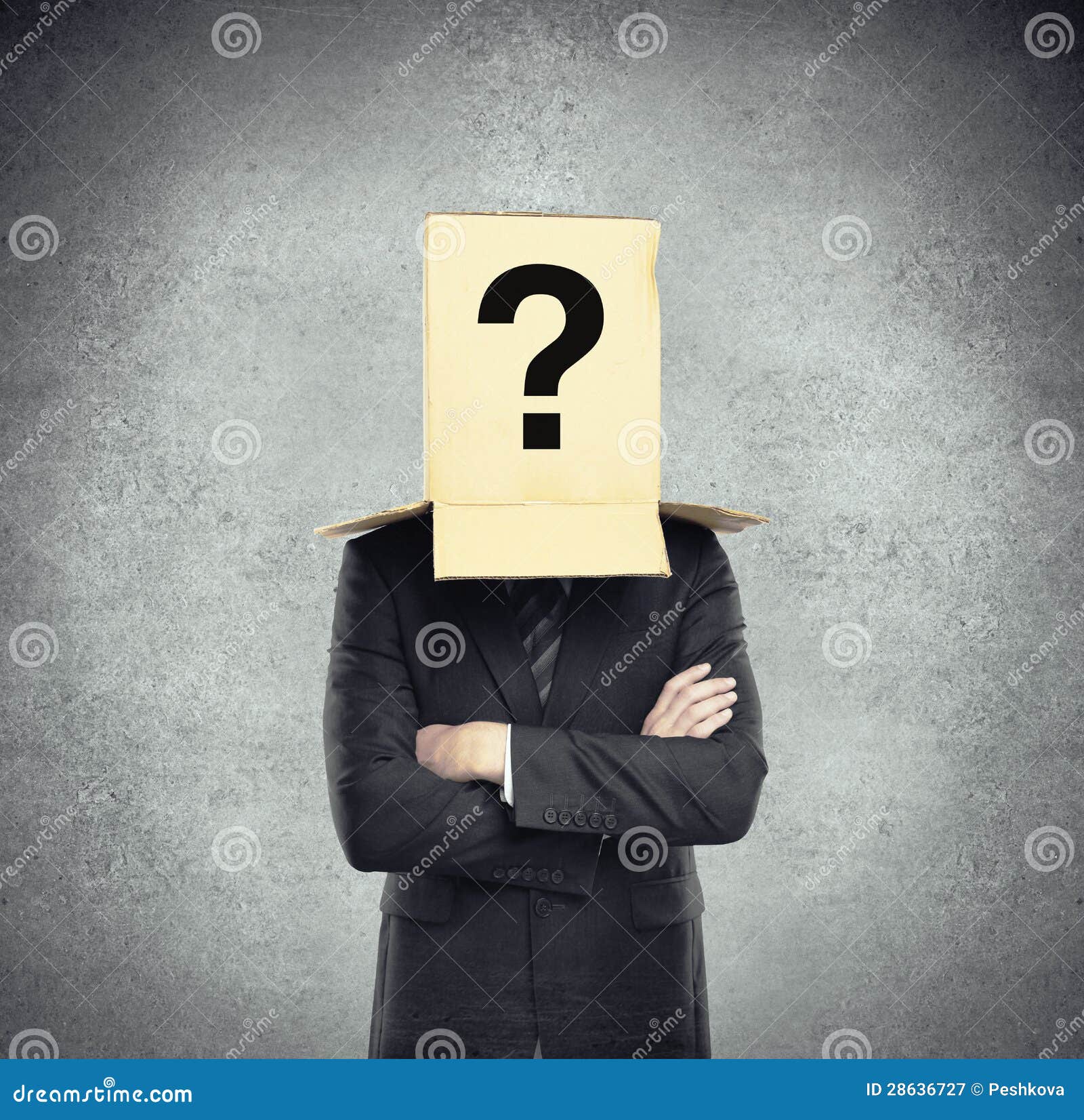 Box on head stock image. Image of hiding, cover, closeup - 28636727