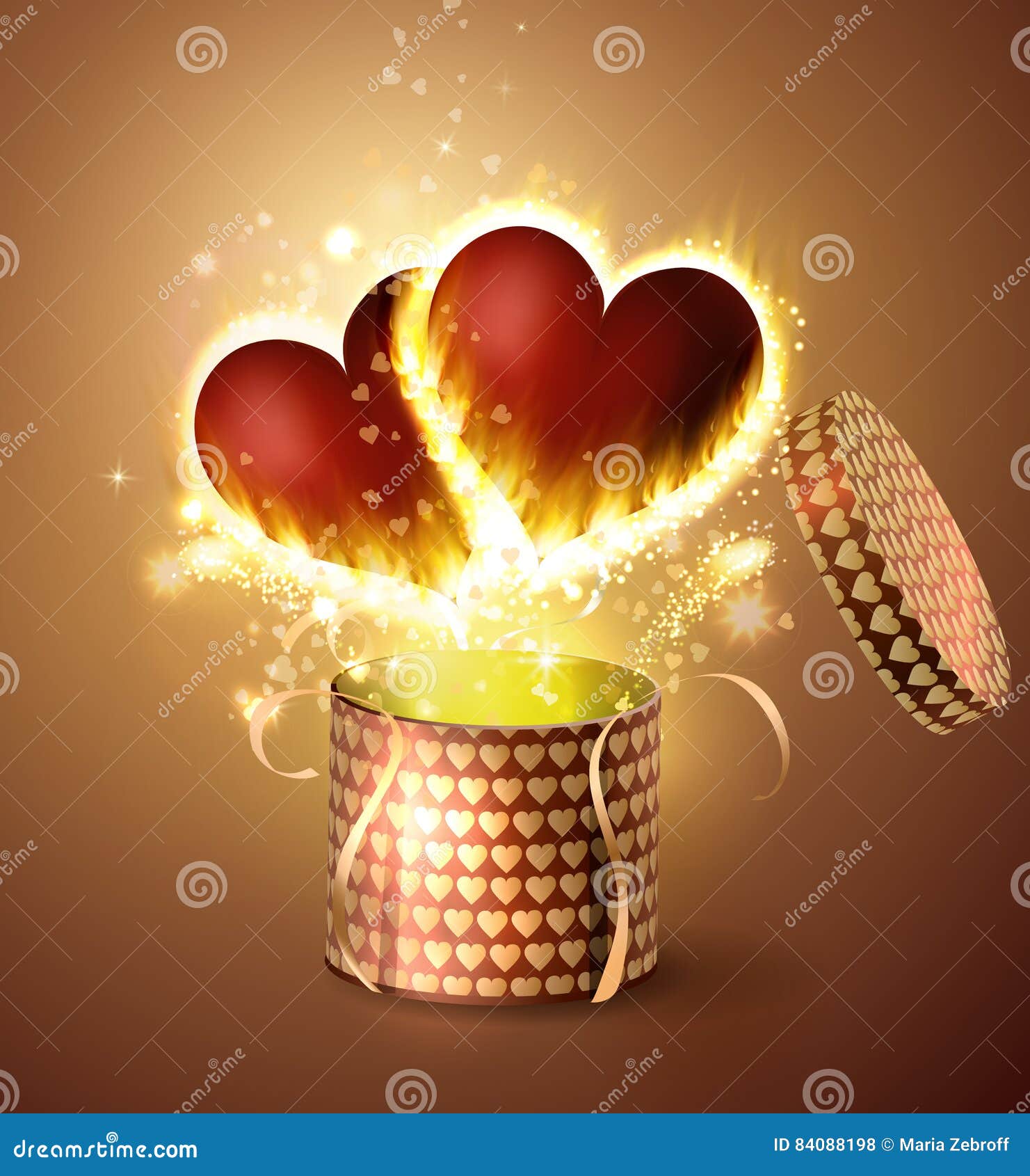 Box with Heart in Retro Style Stock Vector - Illustration of heart ...