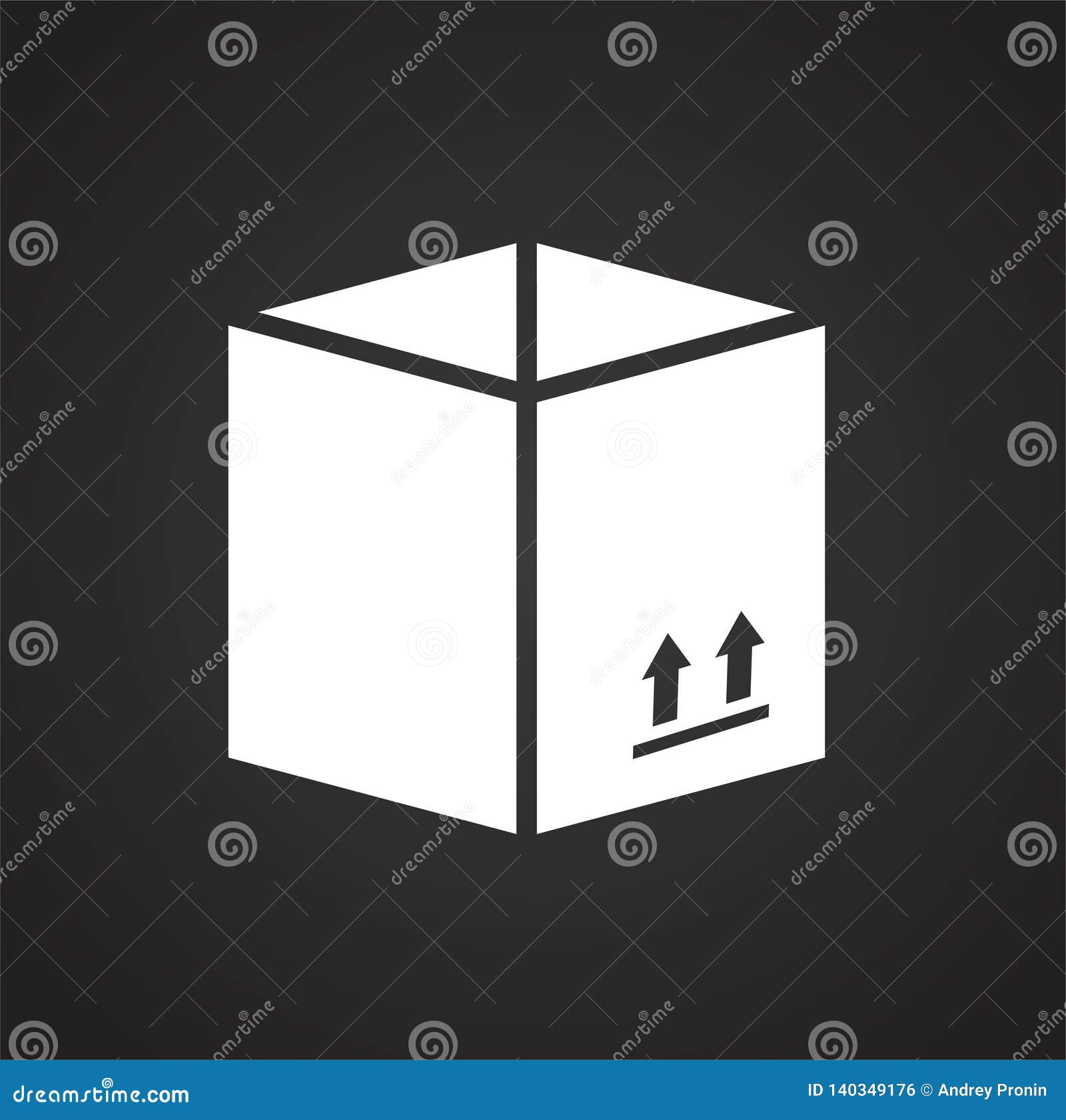 Box Icon on Black Background for Graphic and Web Design, Modern Simple ...