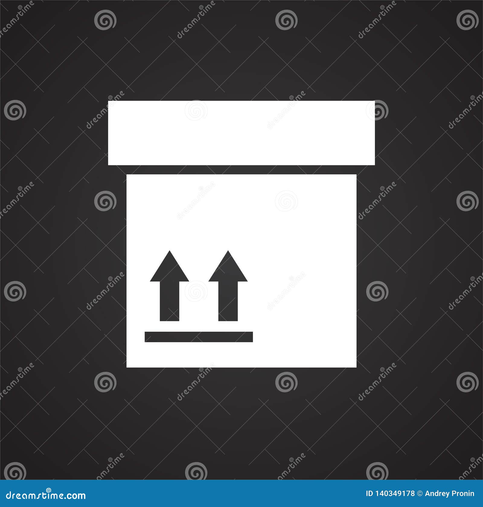 Box Icon on Black Background for Graphic and Web Design, Modern Simple ...