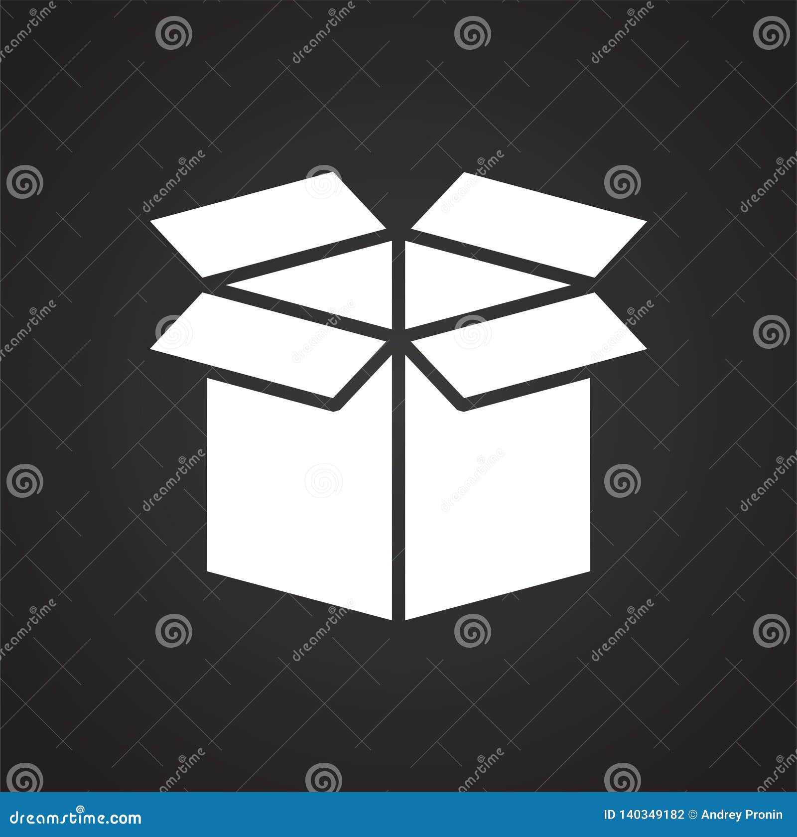 Box Icon on Black Background for Graphic and Web Design, Modern Simple ...