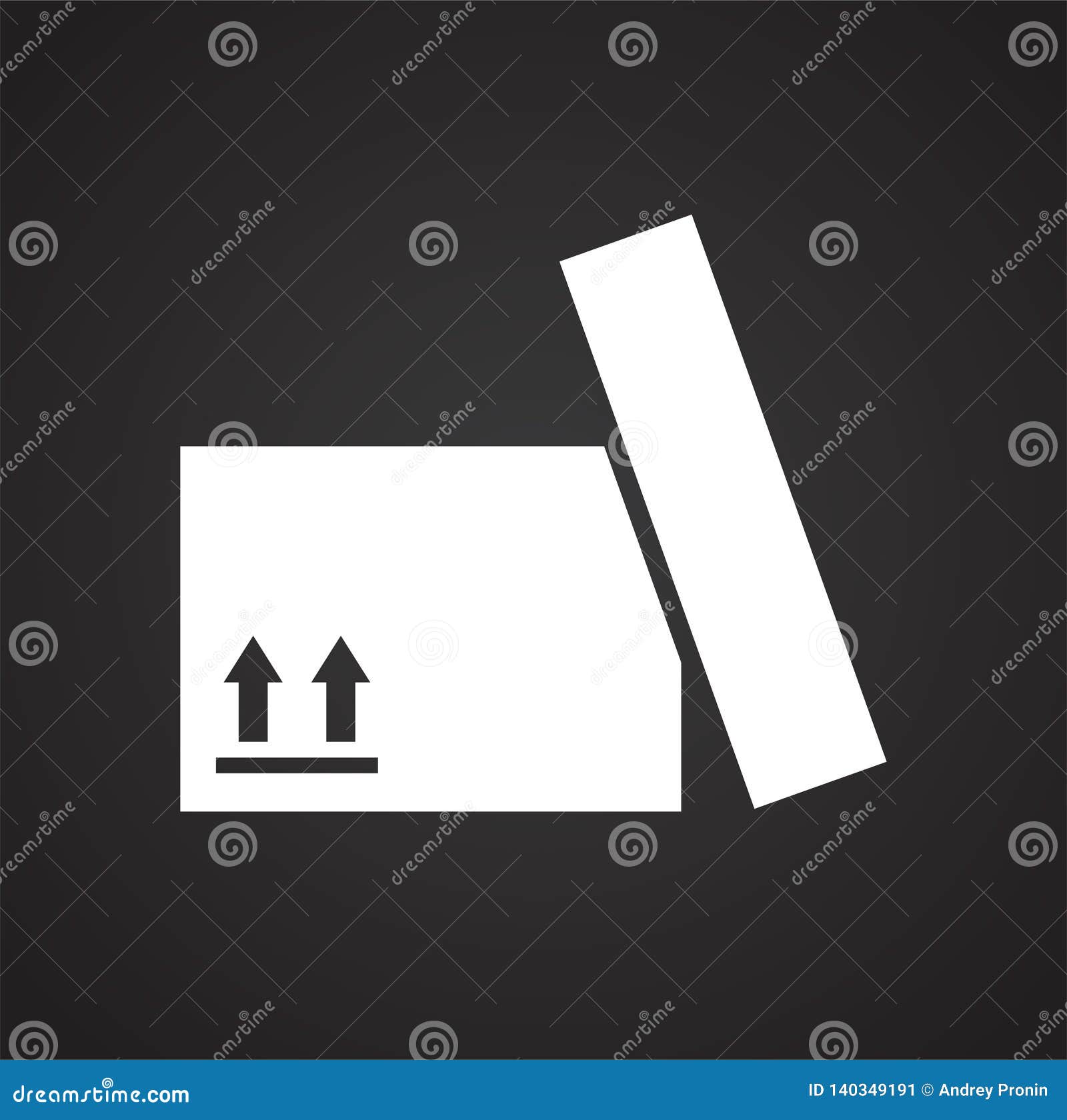 Box Icon on Black Background for Graphic and Web Design, Modern Simple ...