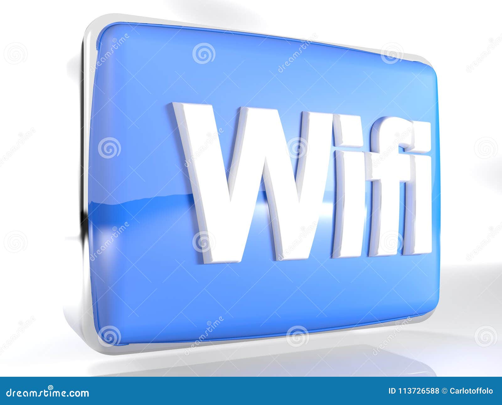 Box Icon Blue Wifi - 3D Rendering Stock Illustration - Illustration of ...