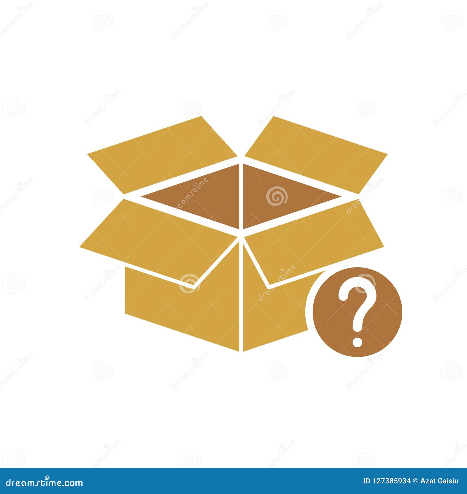 Box Icon, Delivery and Shipping, Open Package, Unbox Icon with Question ...