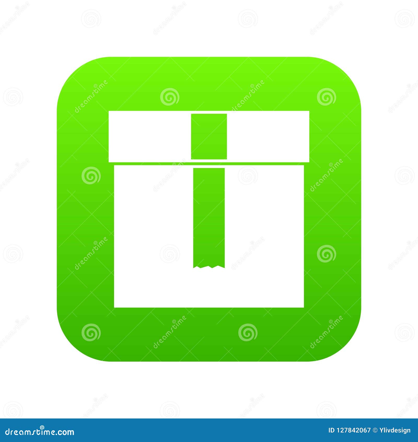 Box icon digital green stock vector. Illustration of product - 127842067