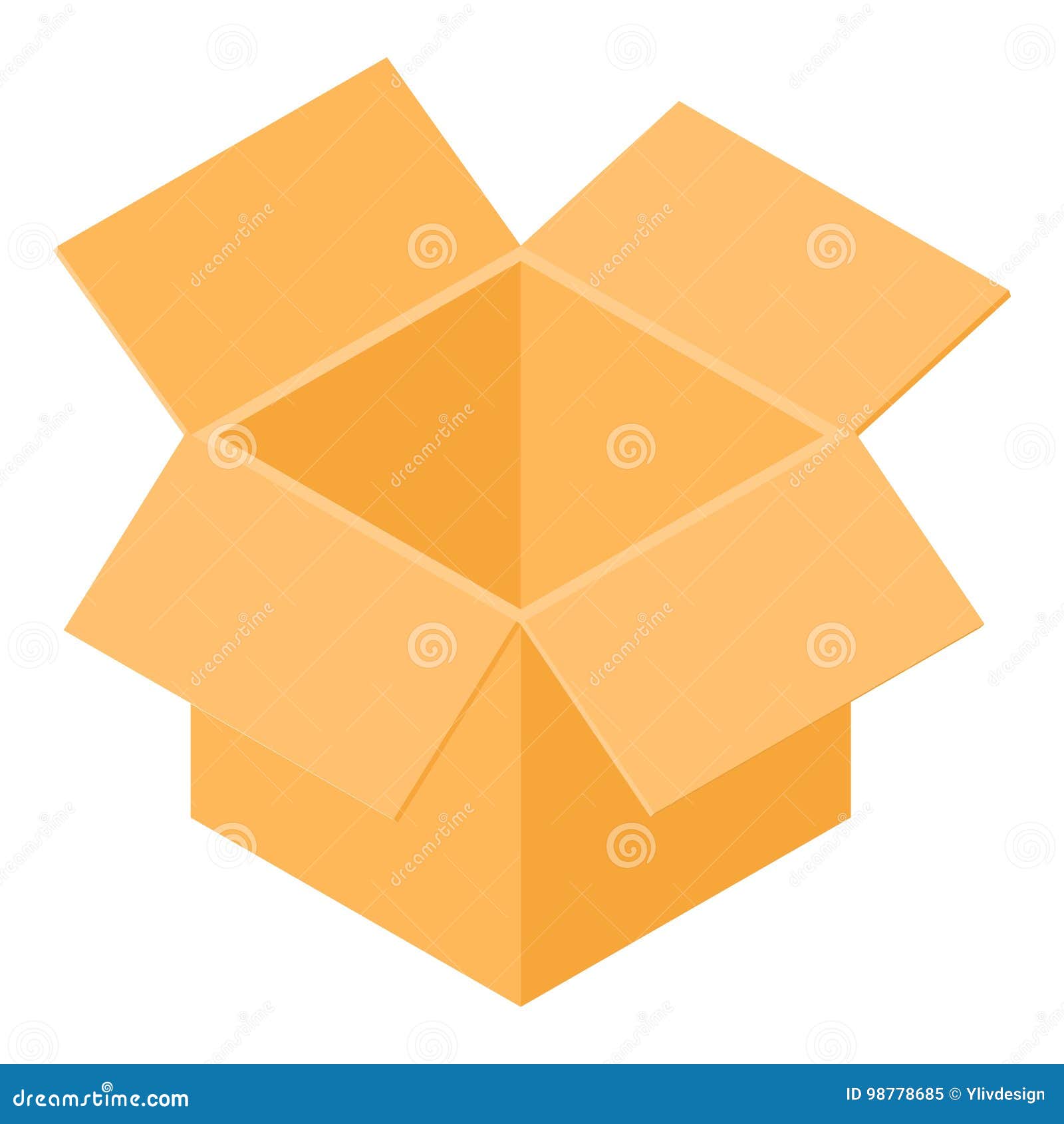 Box Icon, Isometric 3d Style Stock Vector - Illustration of open, mail ...