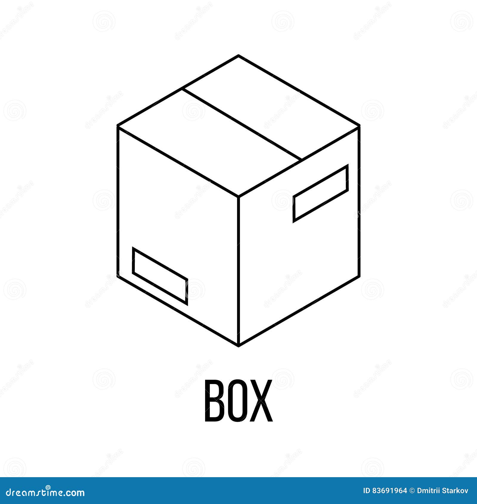 Box Icon or Logo Line Art Style. Stock Vector - Illustration of ...