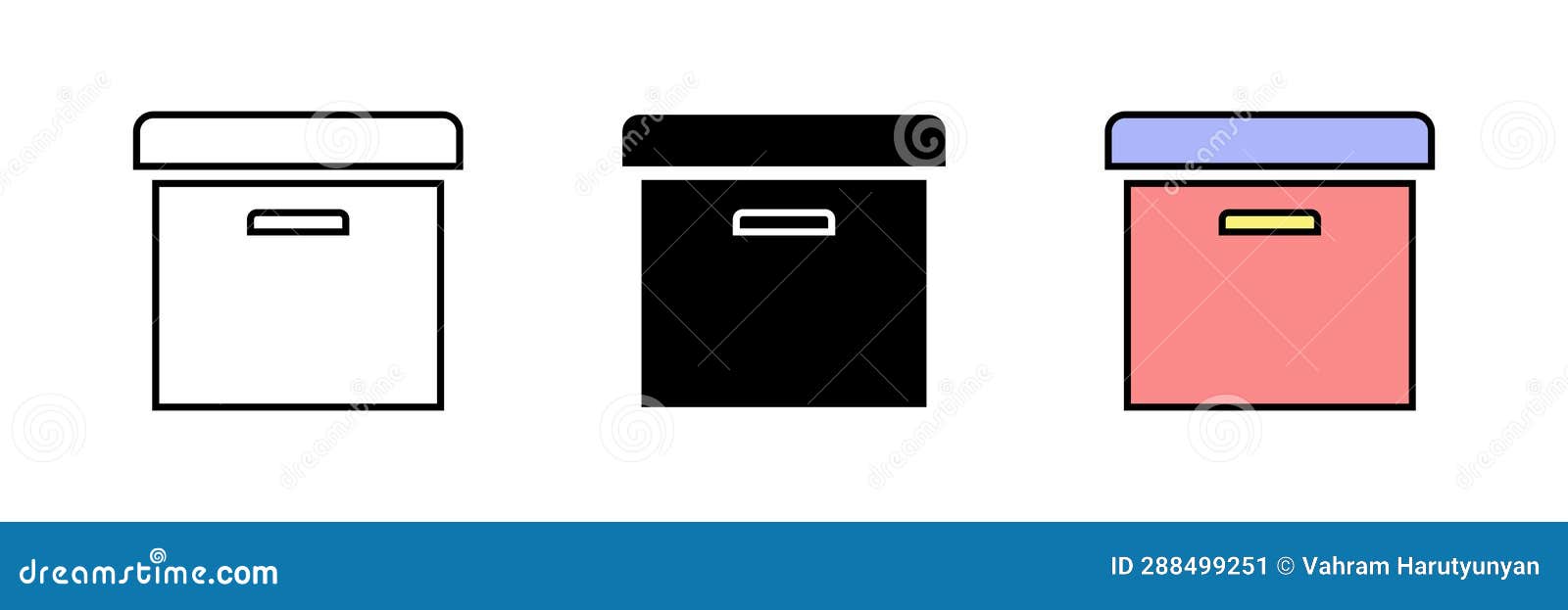 Box icon set collection. stock vector. Illustration of parcel - 288499251