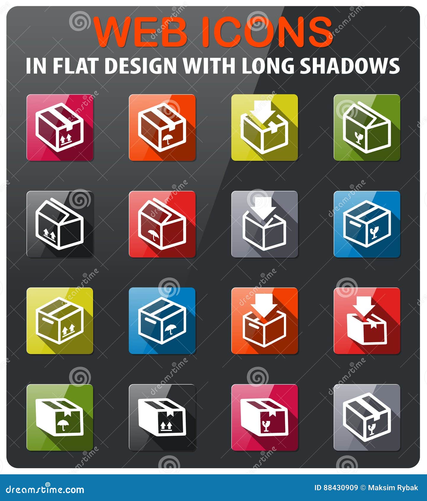 Box icon set stock illustration. Illustration of post - 88430909