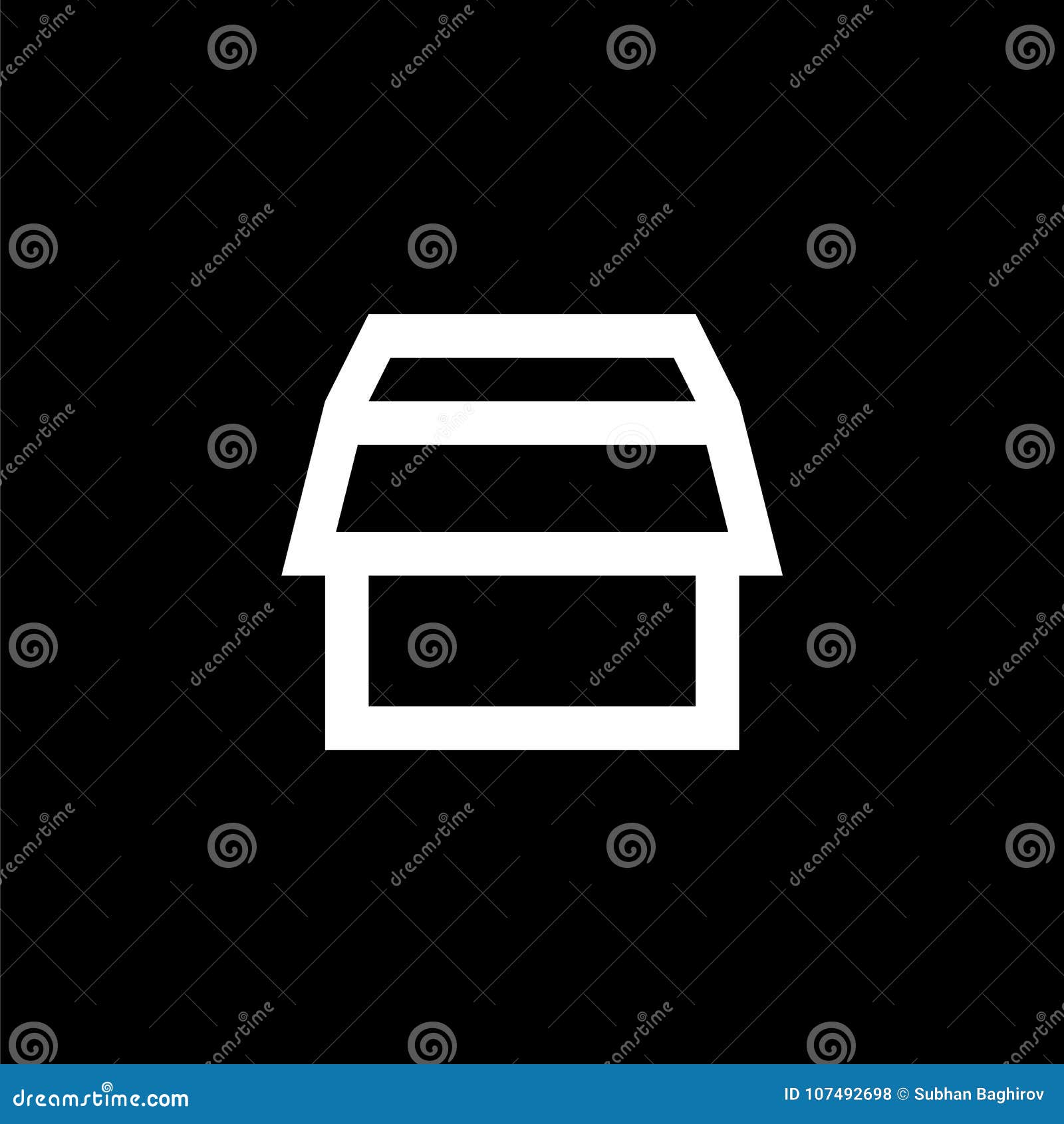 Box Icon for Simple Flat Style Ui Design Stock Vector - Illustration of ...