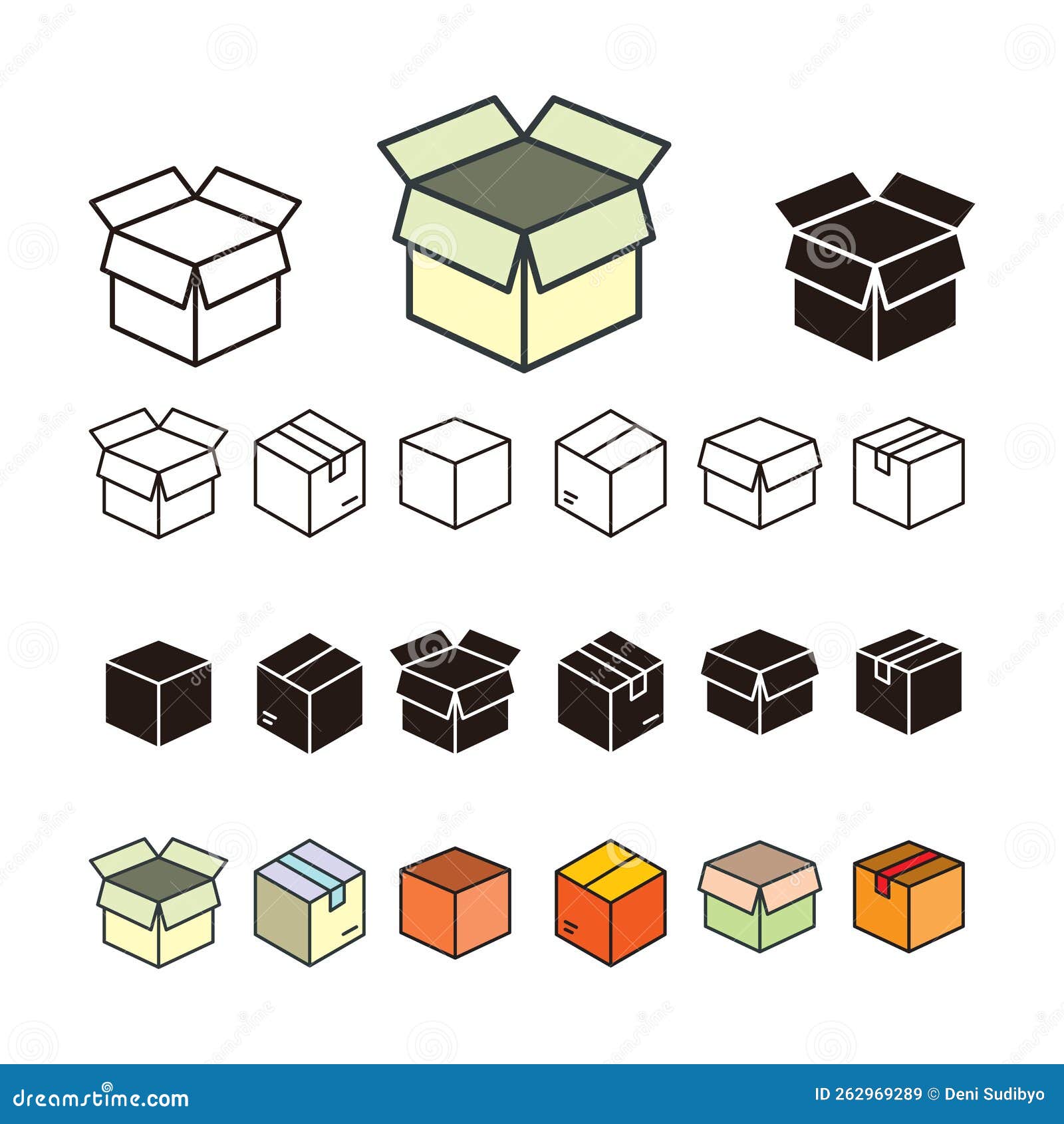 Box Icon Symbol Design Templates Stock Illustration - Illustration of ...