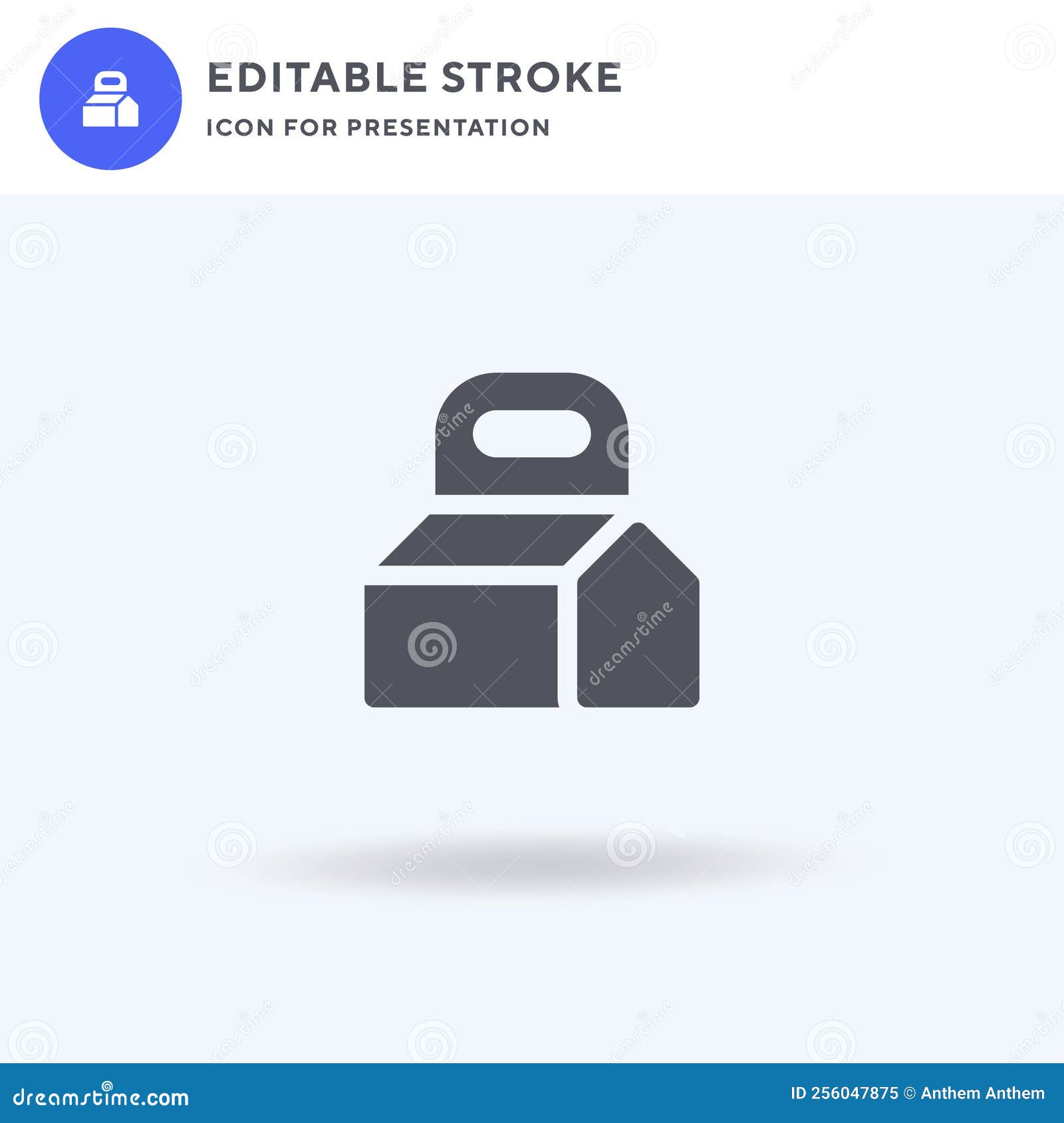 Box Icon Vector, Filled Flat Sign, Solid Pictogram Isolated on White ...