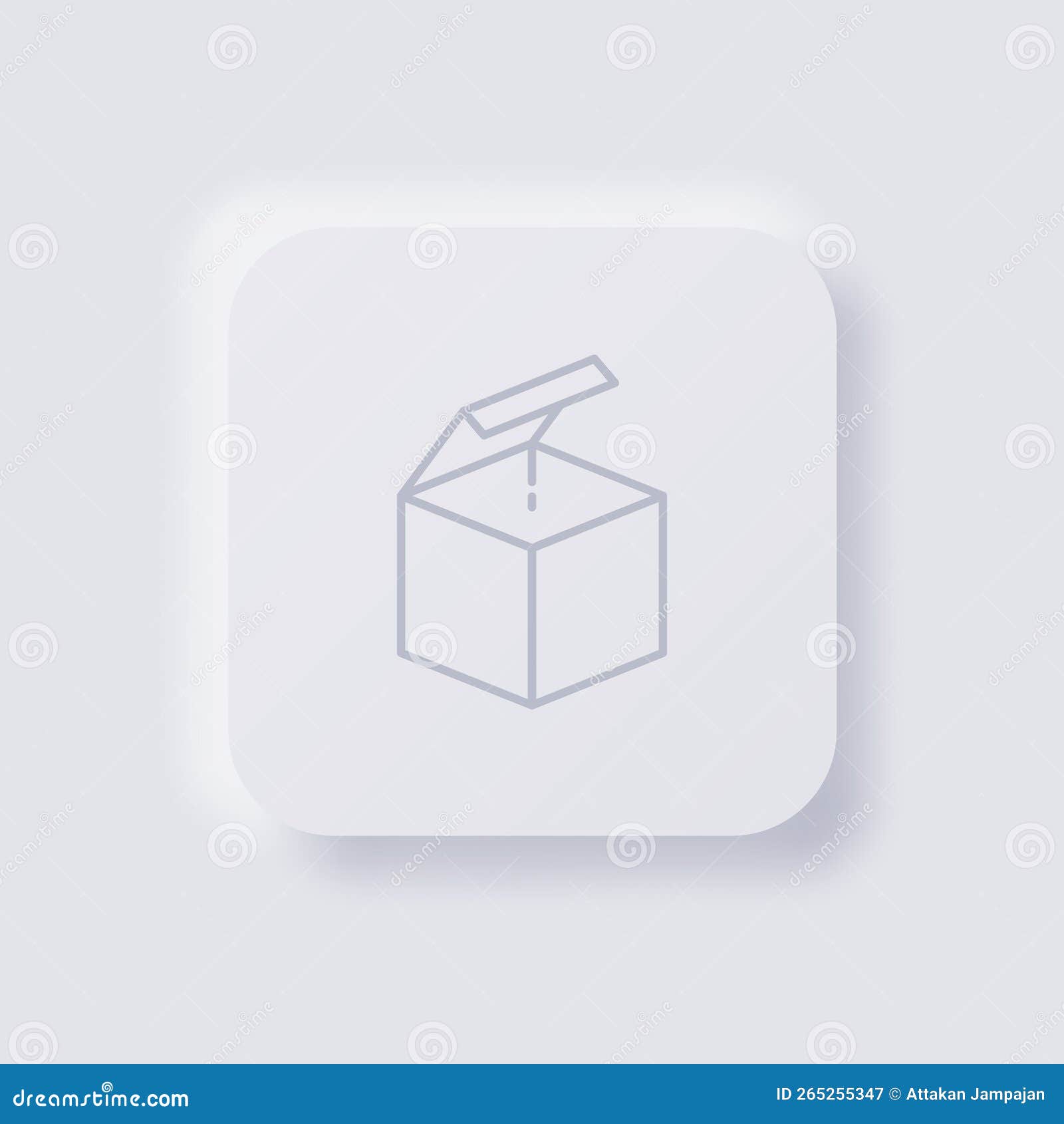 Box Icon, White Neumorphism Soft UI Design for Web Design. Stock Vector - Illustration of ...