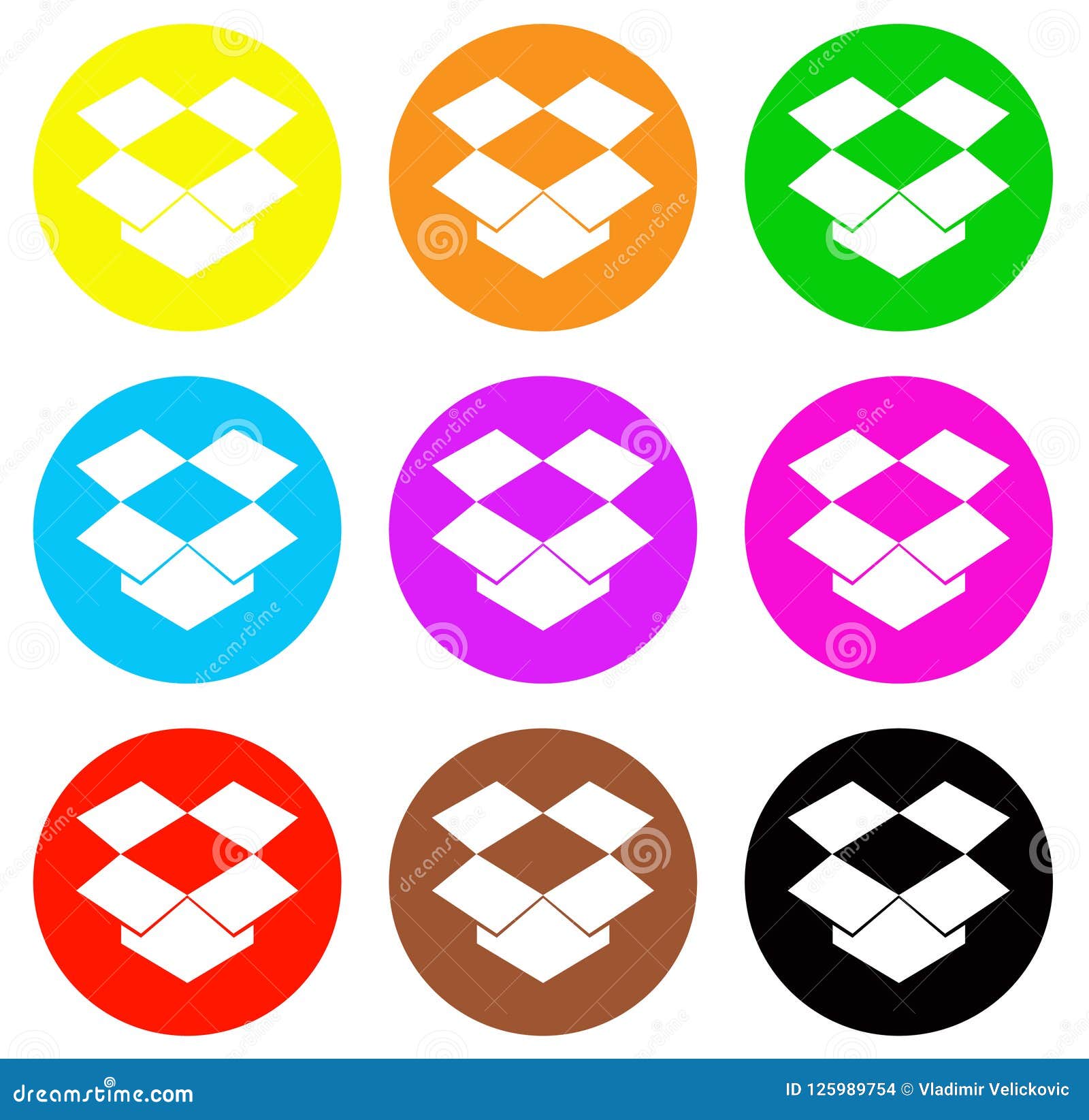 Box icons collection stock vector. Illustration of button - 125989754