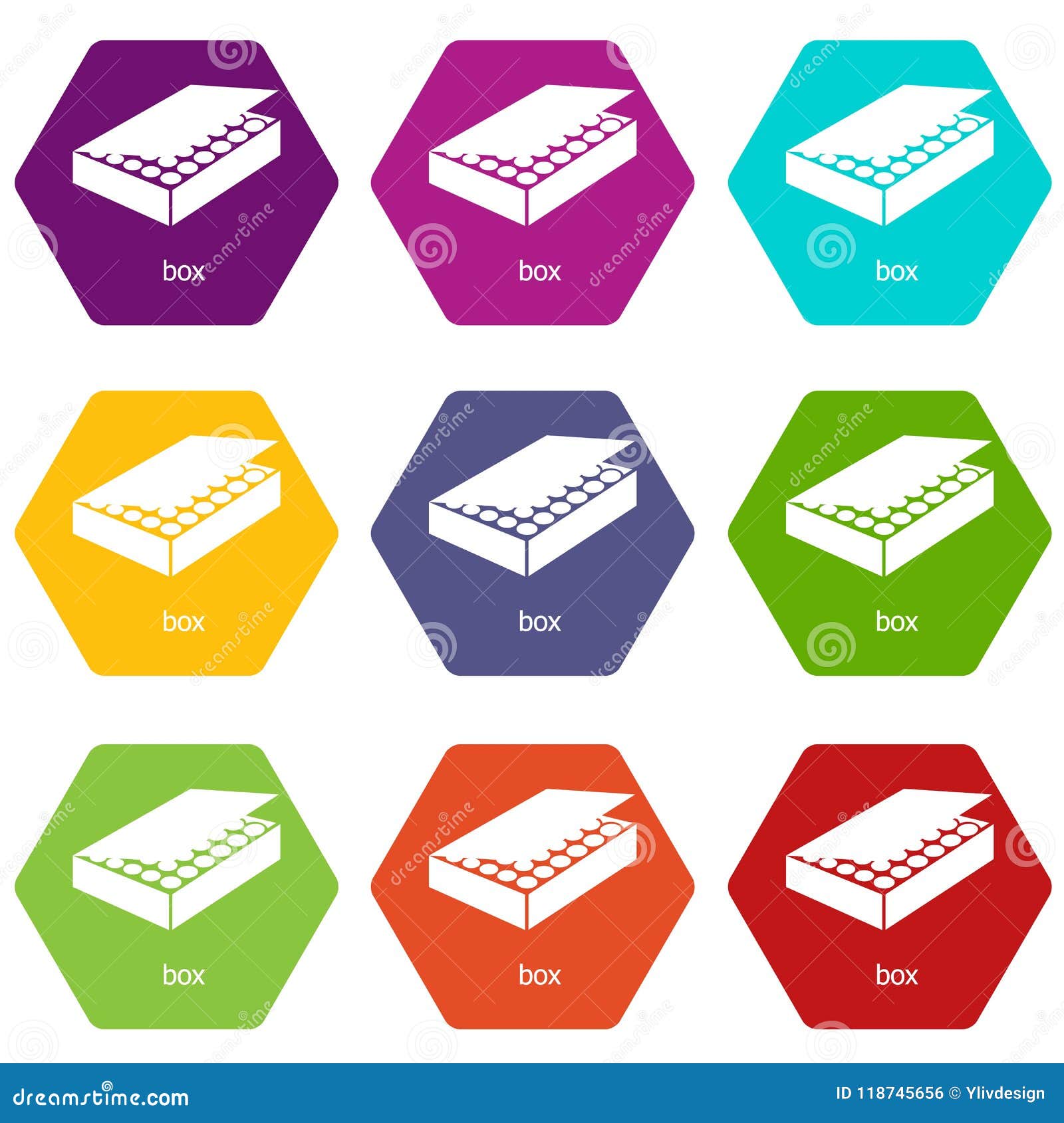 Box icons set 9 vector stock vector. Illustration of label - 118745656