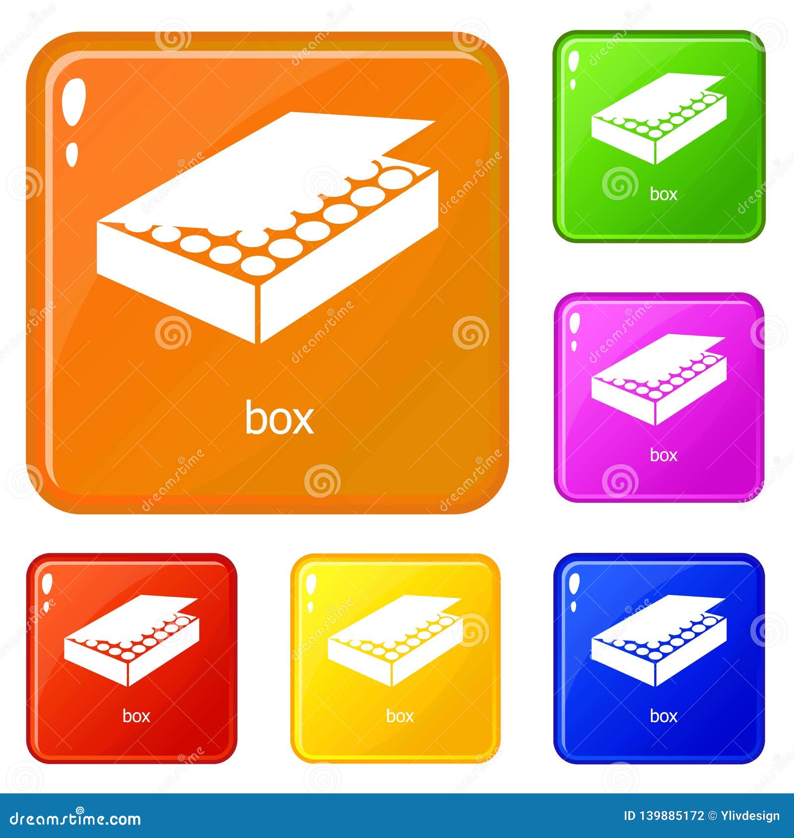 Box icons set vector color stock vector. Illustration of freight ...