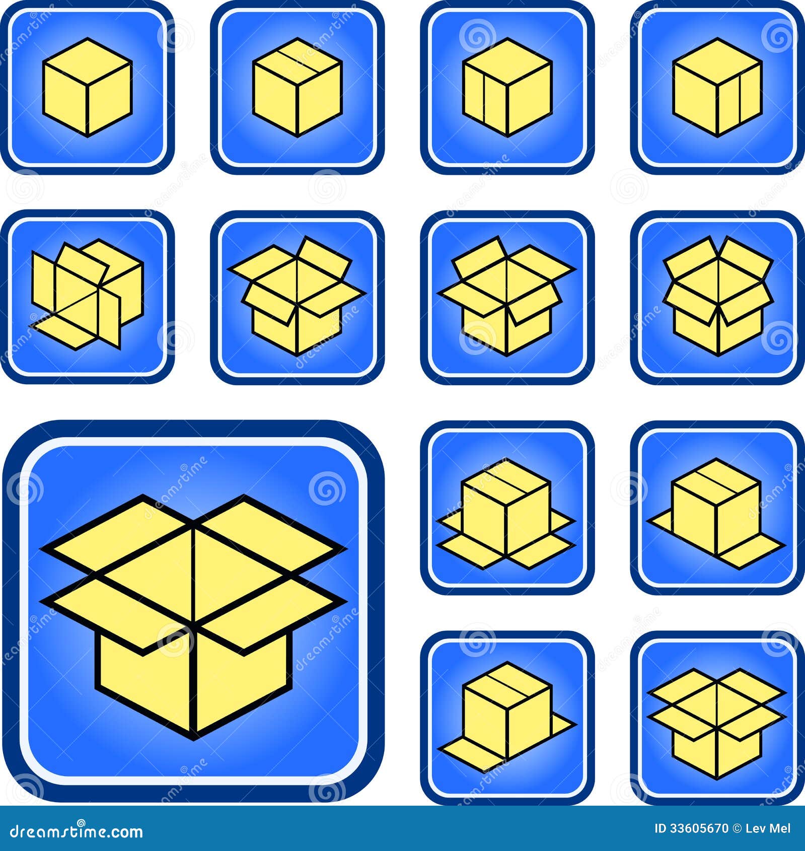Box icons stock illustration. Illustration of crate, office - 33605670