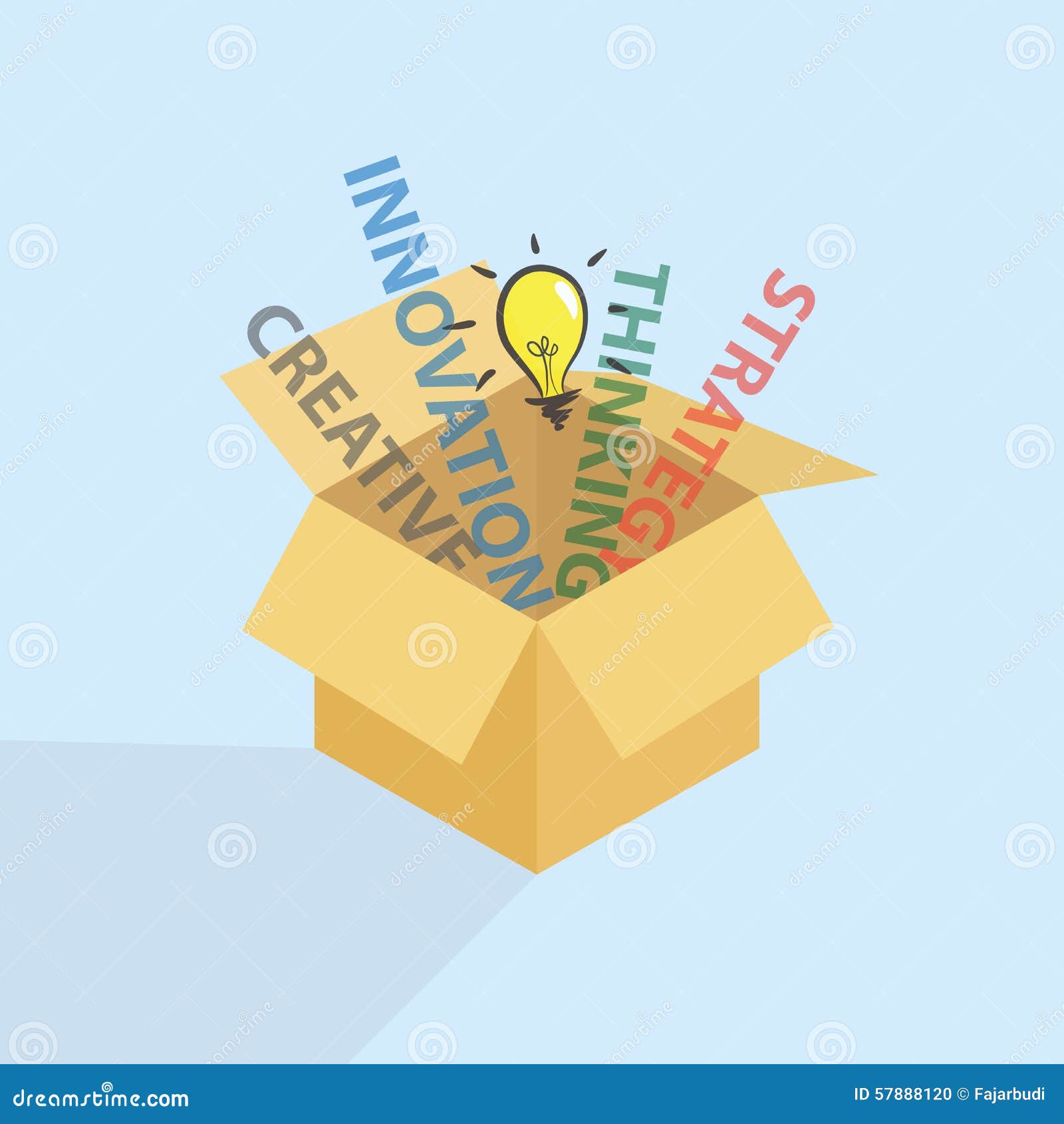 Box with idea stock illustration. Illustration of infographic - 57888120