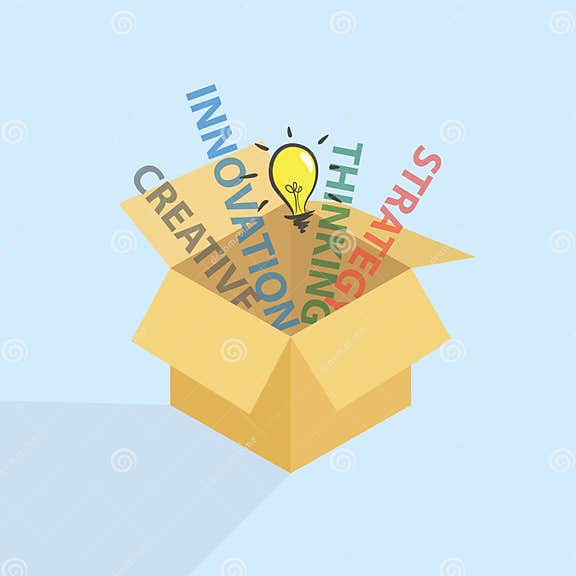 Box with idea stock illustration. Illustration of infographic - 57888120