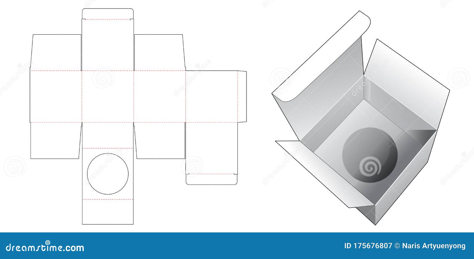 Box with Insert Die Cut Template Stock Vector - Illustration of insert ...