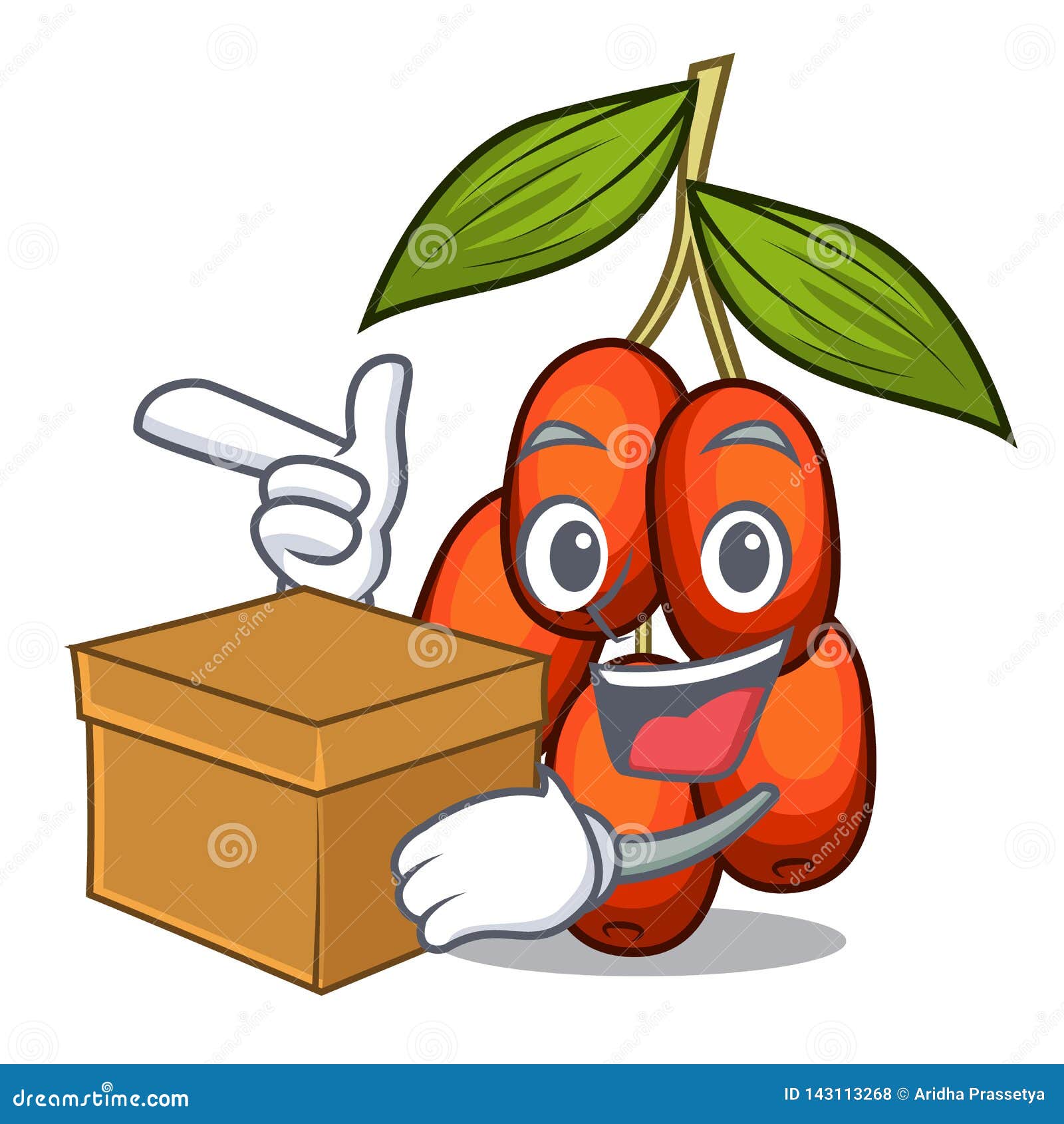 With Box Jujube Fruit Isolated with the Cartoon Stock Vector ...
