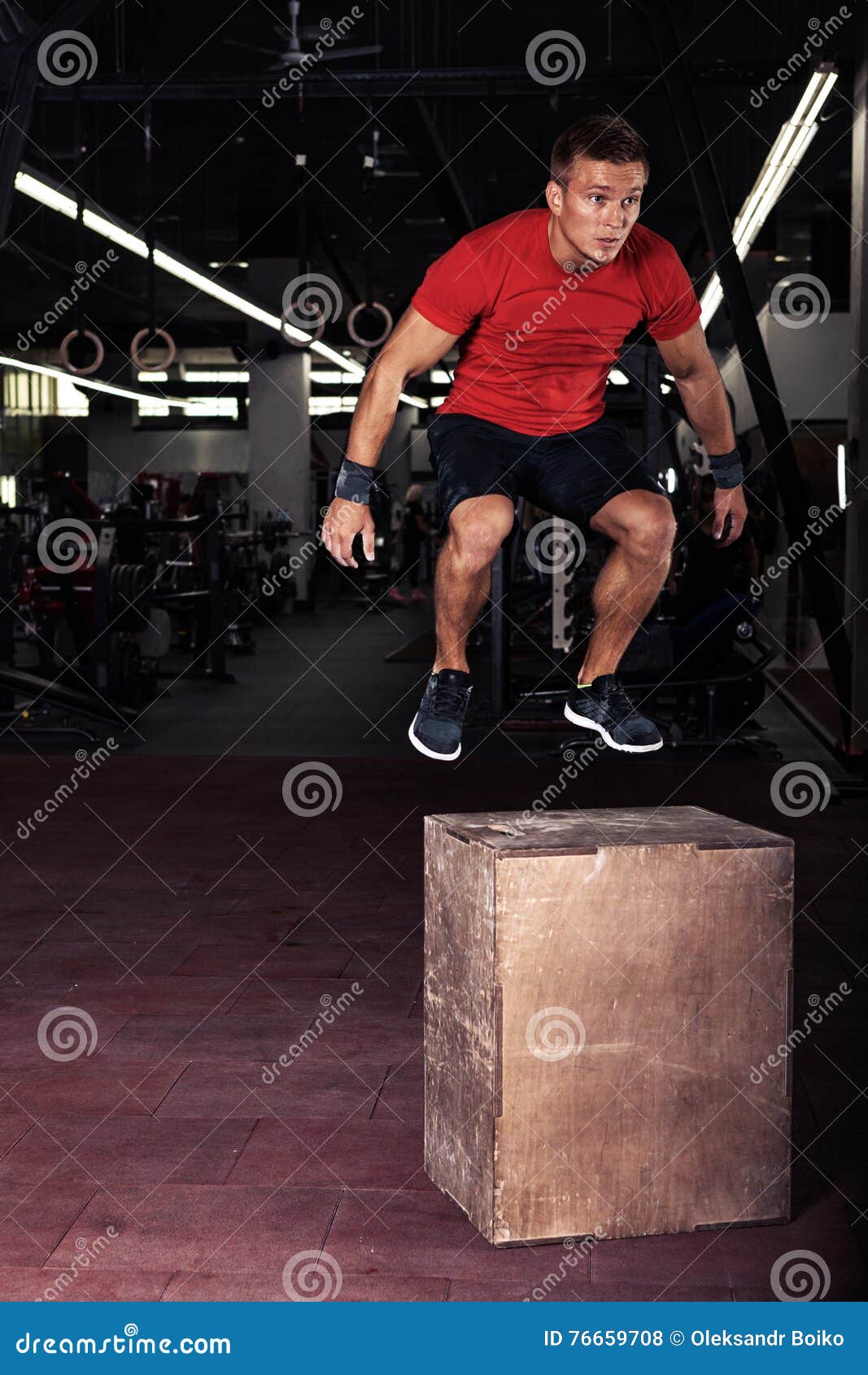 Box jumping stock photo. Image of cross, health, club - 76659708