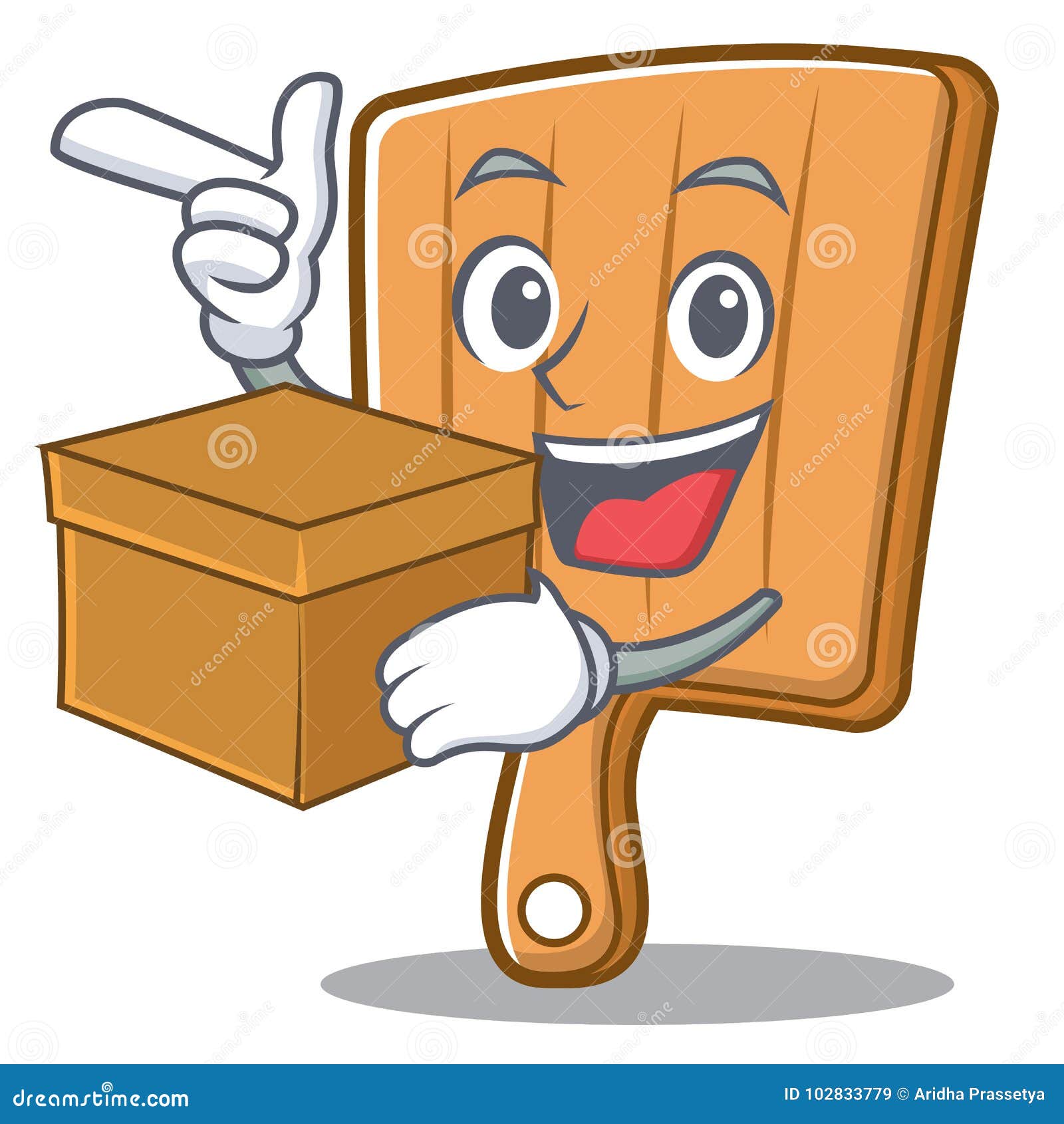 With Box Kitchen Board Character Cartoon Stock Vector - Illustration of ...