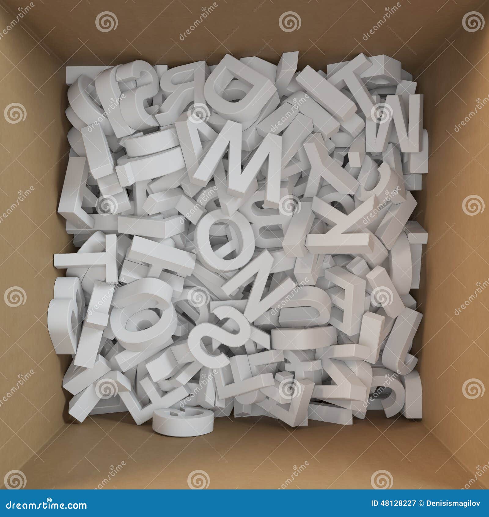 Box with letters stock illustration. Illustration of celebration - 48128227