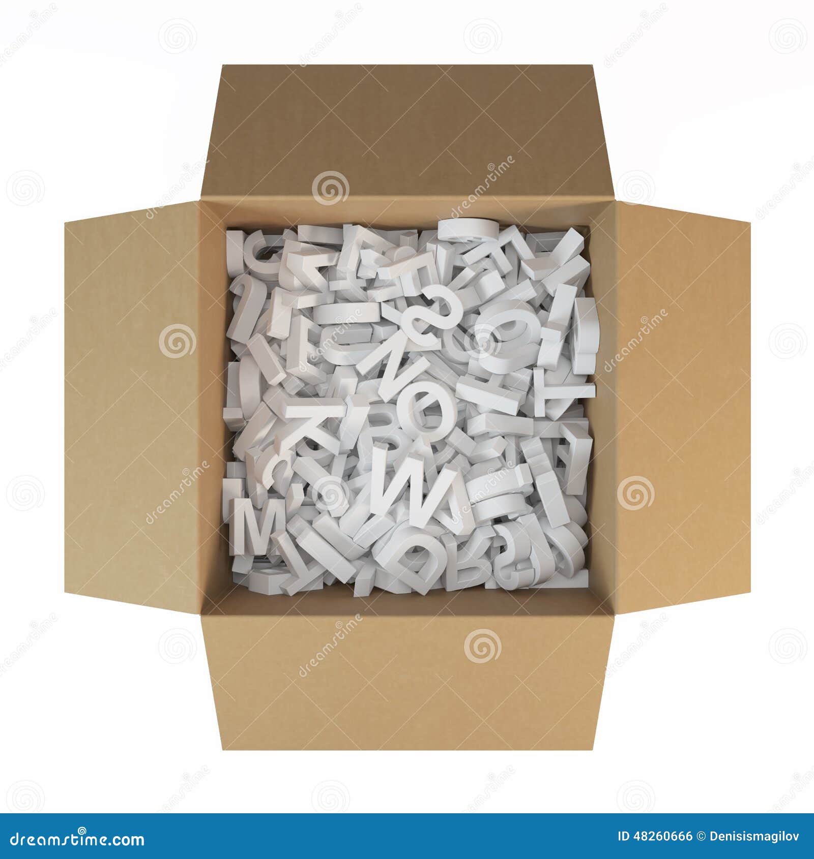 Box with letters stock illustration. Illustration of education - 48260666