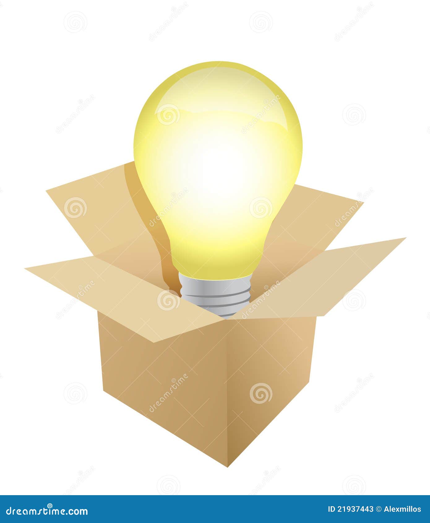 Box and Light Bulb Illustration Stock Vector - Illustration of cargo ...