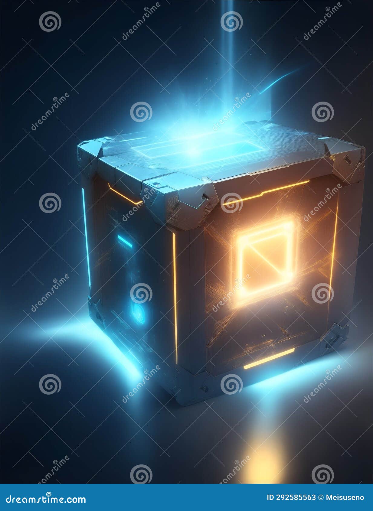 Box with Light, Cyber Security Illustration Stock Illustration ...