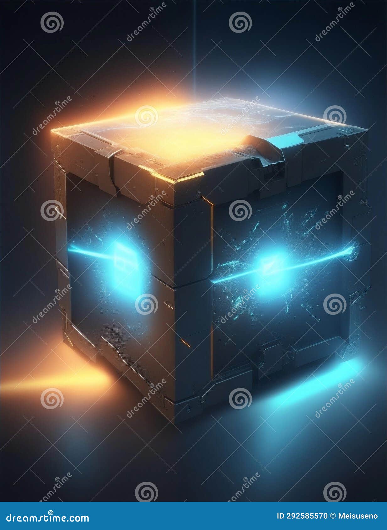 Box with Light, Cyber Security Illustration Stock Illustration ...